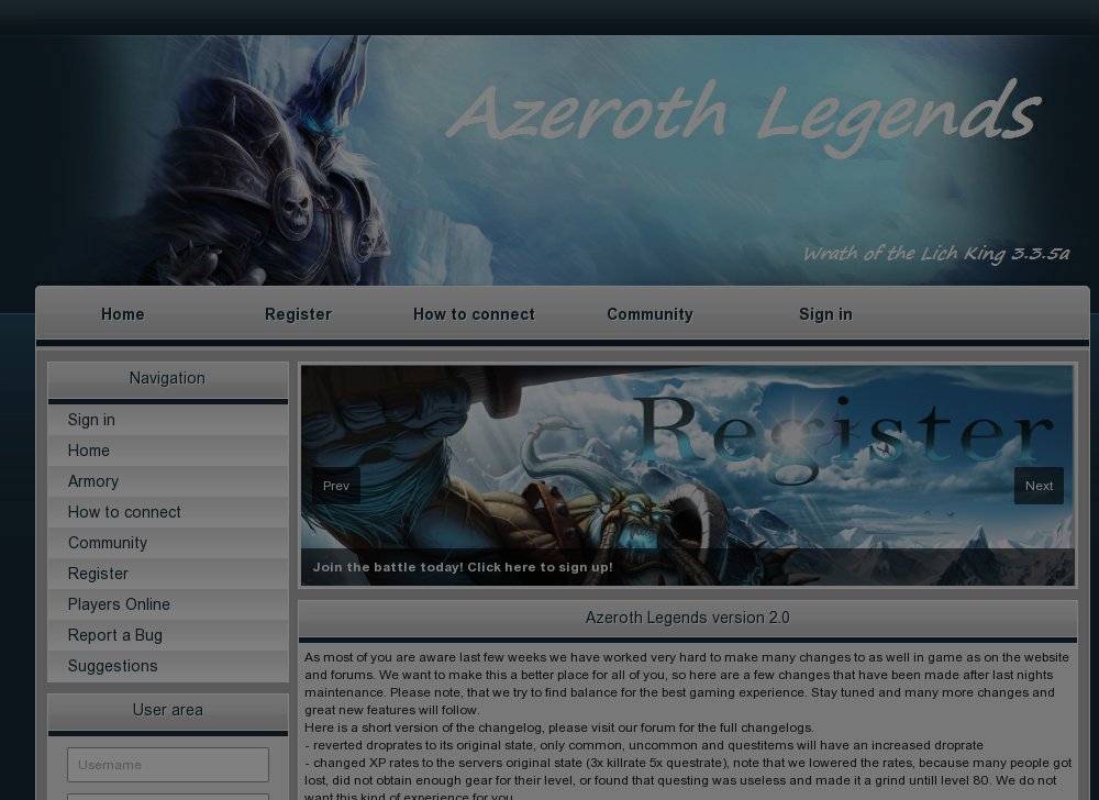 Azeroth Legends WotLK 3.3.5a - World of Warcraft | Gaming top 100...