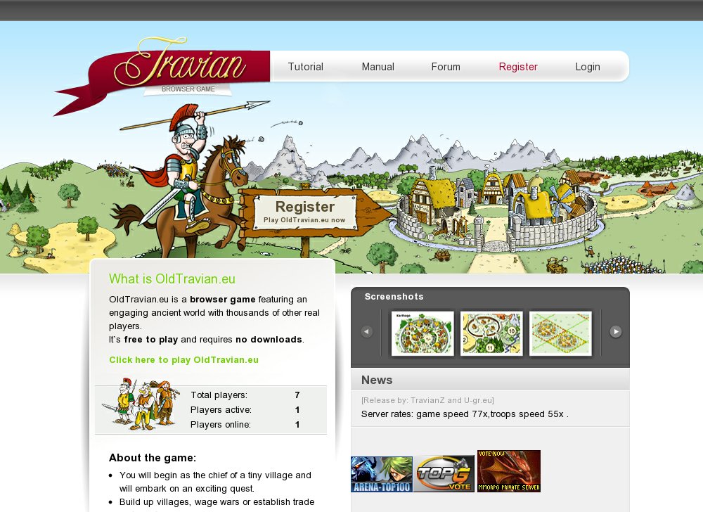 Old Travian - Travian | Gaming top 100 list - Arena-Top100.com