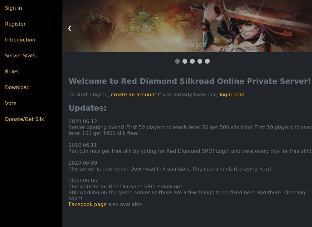 Red Diamond SRO - Silkroad Online | Gaming top 100 list
