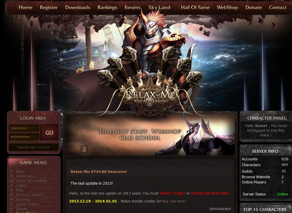 Relax-Mu.Net 97d+All Seasons! - Mu Online | Gaming top 100 list