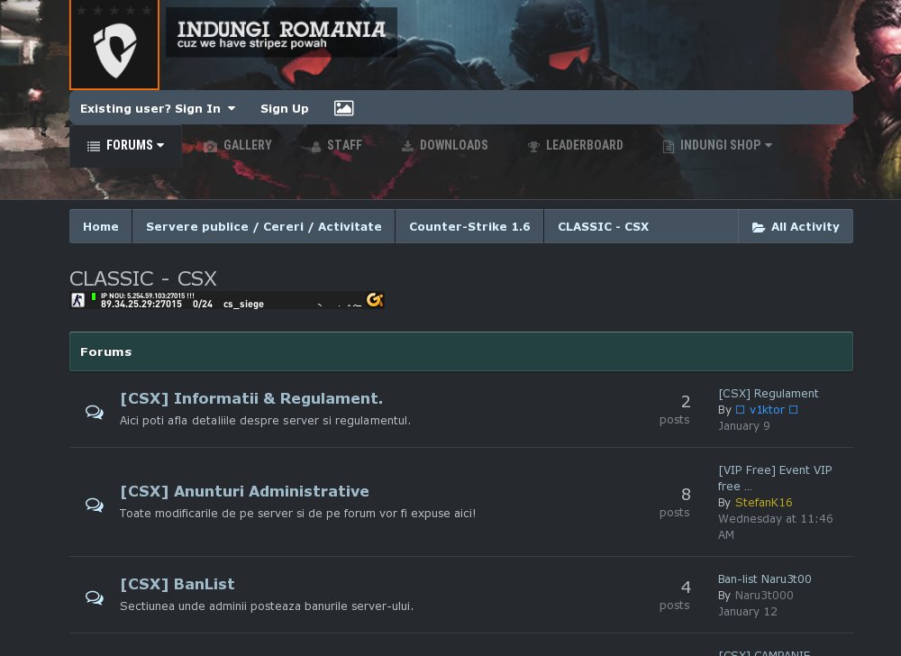 CSX.INDUNGI.RO - Counter Strike 1.6 | Gaming top 100 list