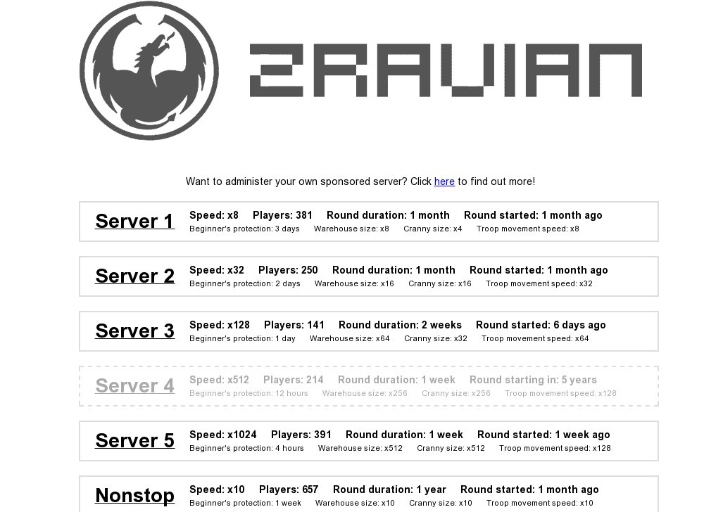 Zravian - best private server, fast, no bugs - Travian | Gaming top...